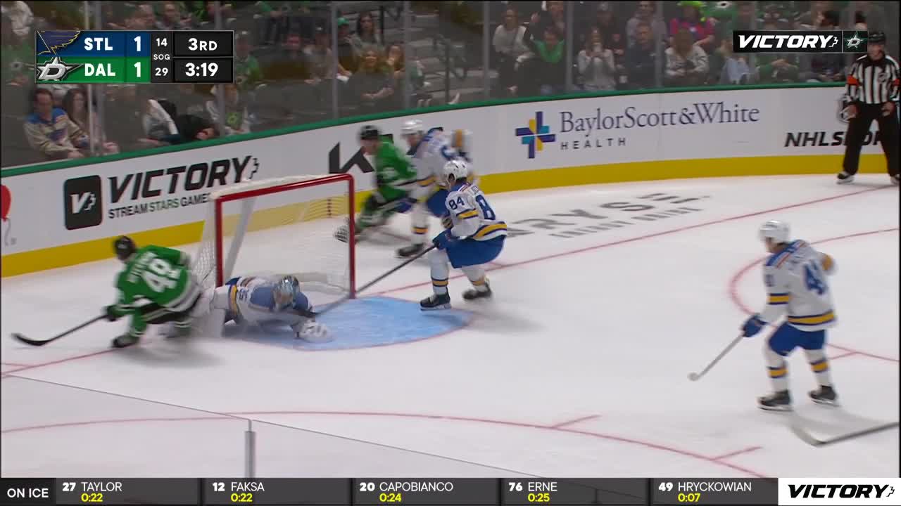 STL@DAL: Ellis with a great save against Justin Hryckowian | NHL.com