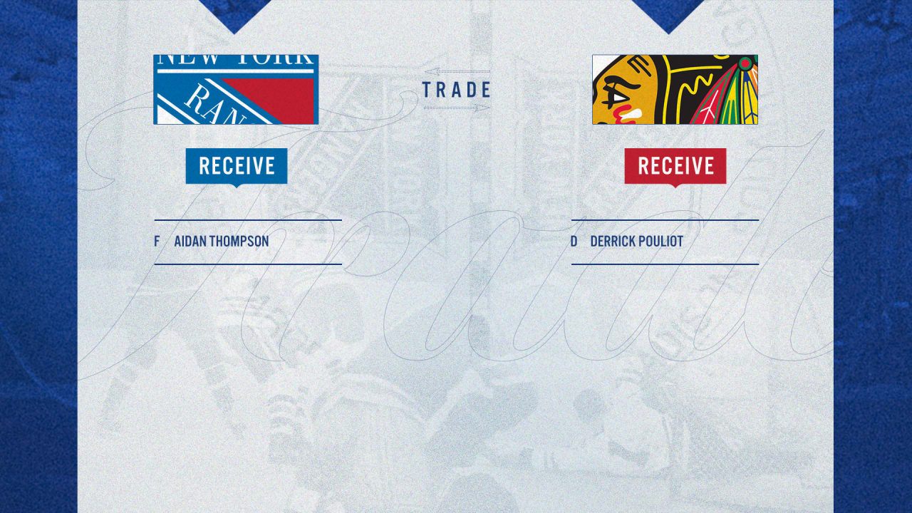 Rangers Acquire Aidan Thompson in Exchange for Derrick Pouliot | New ...