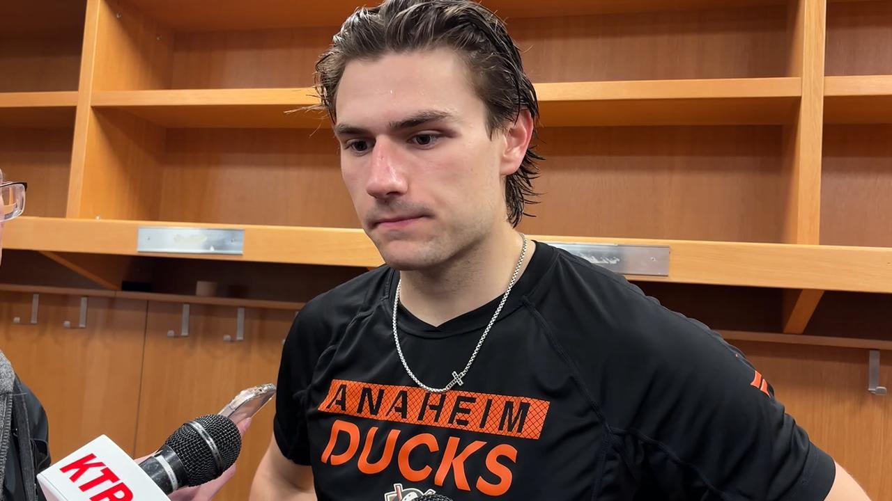 Cutter Gauthier Postgame 3/16/25 | Anaheim Ducks