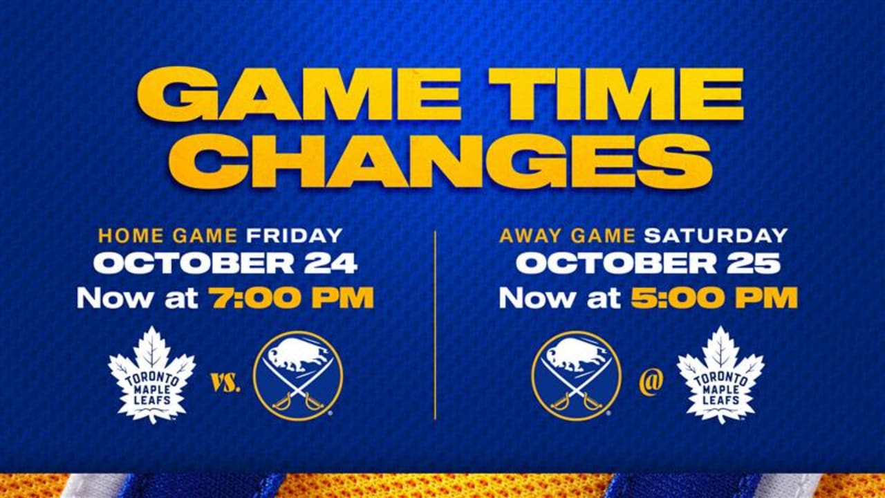 NHL announces time changes for Sabres games on Oct. 24 and 25 | Buffalo ...