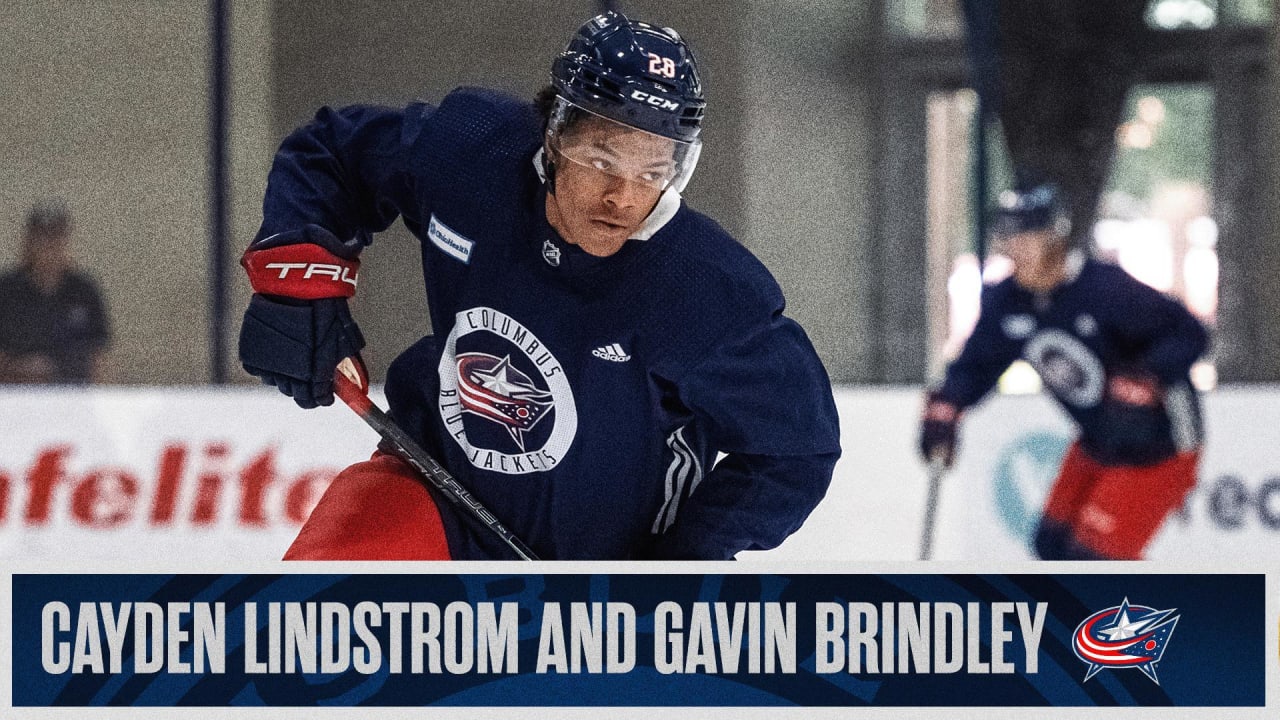Cayden Lindstrom and Gavin Brindley Development Camp Media Availability | Columbus Blue Jackets