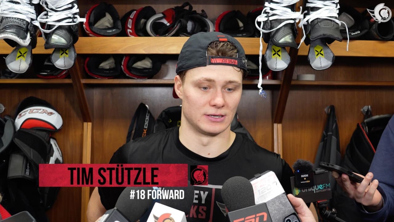 Tim Stützle Postgame Media vs ANA | Ottawa Senators