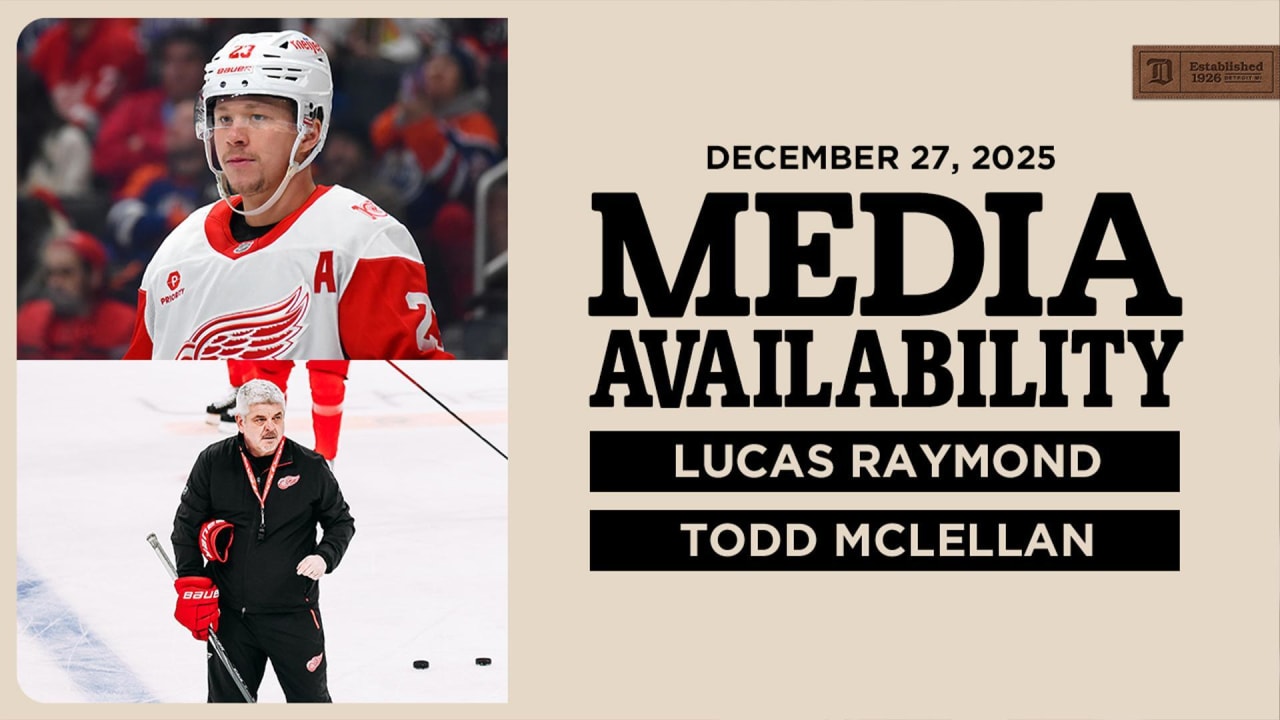 Lucas Raymond & Todd McLellan Morning Skate | Detroit Red Wings