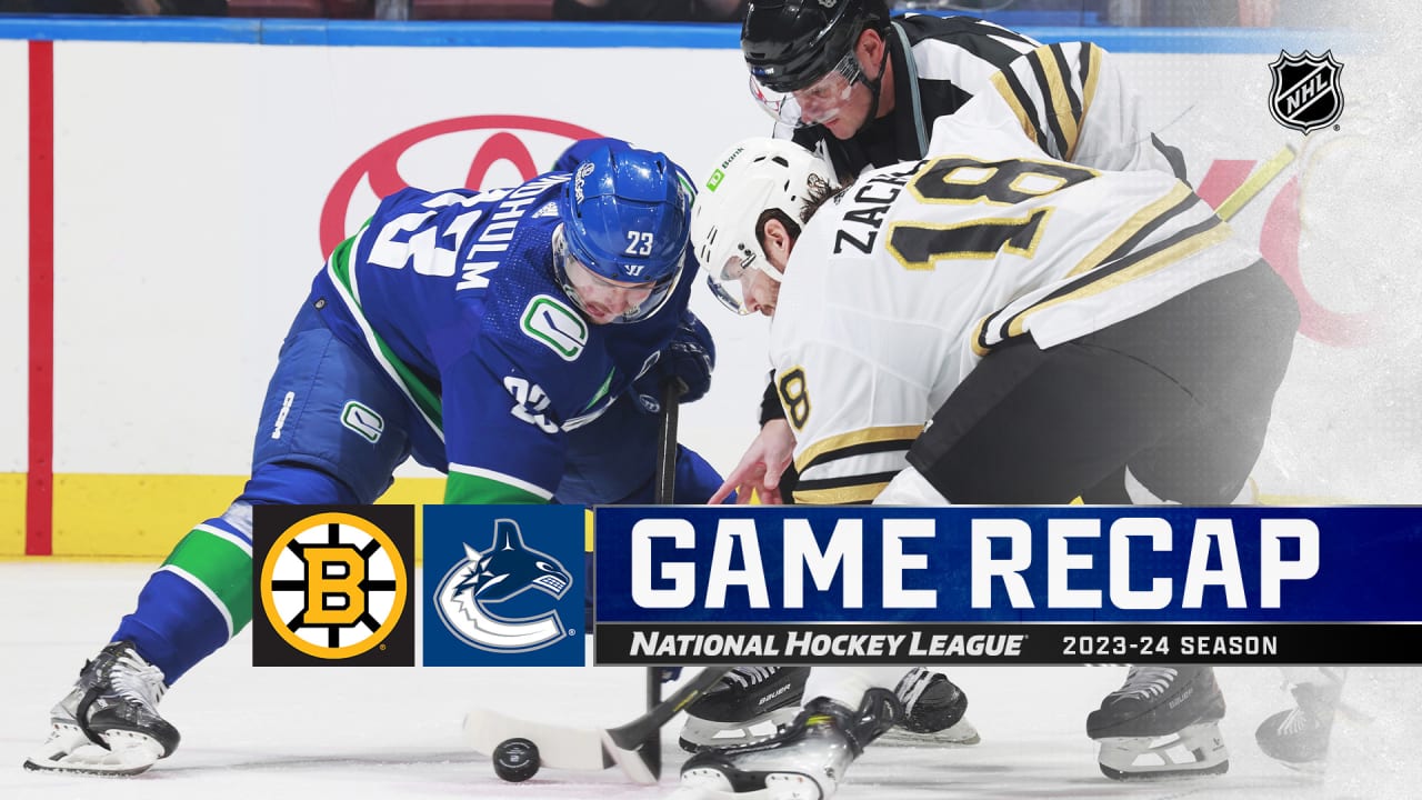 Canucks score twice late in 3rd, top Bruins in OT to end 4-game skid ...