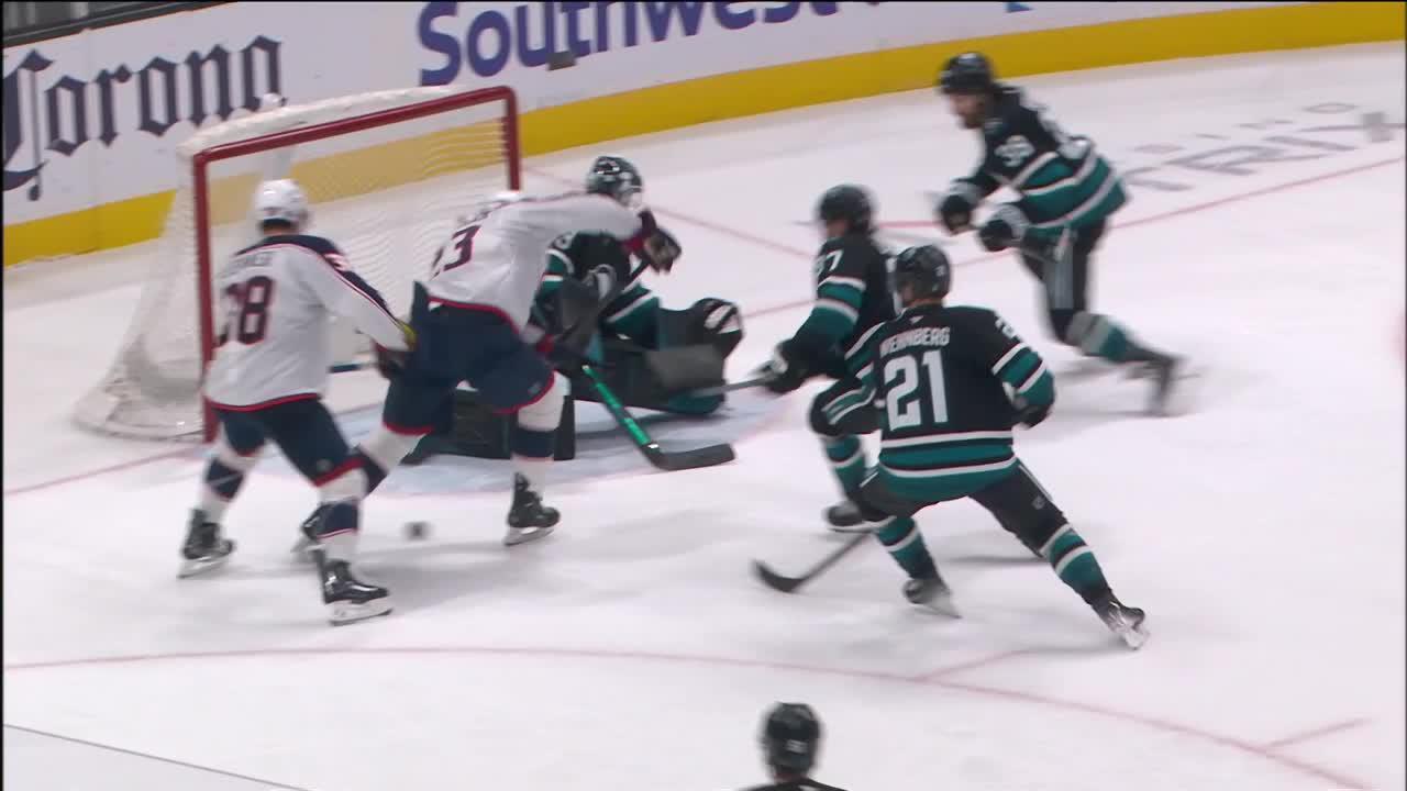 CBJ@SJS: Monahan scores goal against Alex Nedeljkovic | Columbus Blue ...