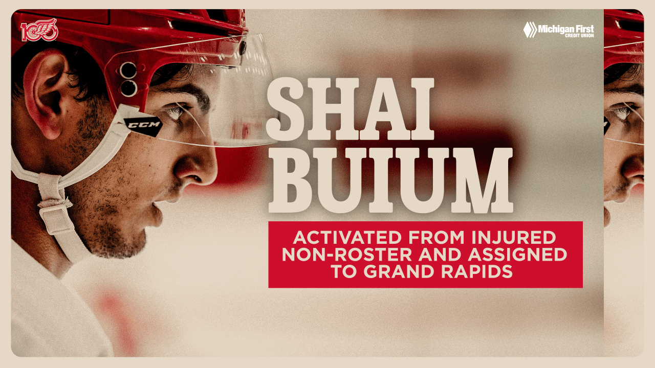 Red Wings activate Shai Buium from injured non-roster; assign him to ...
