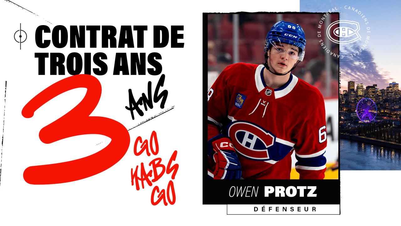 Contrat d’entrée de trois saisons pour Owen Protz | Canadiens de Montréal