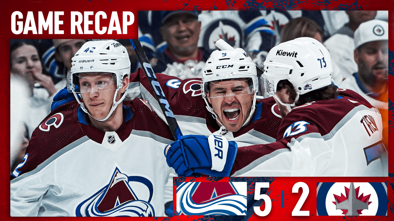 Avalanche Score Four in 2nd, Defeat Jets in Game Two to Even West First ...