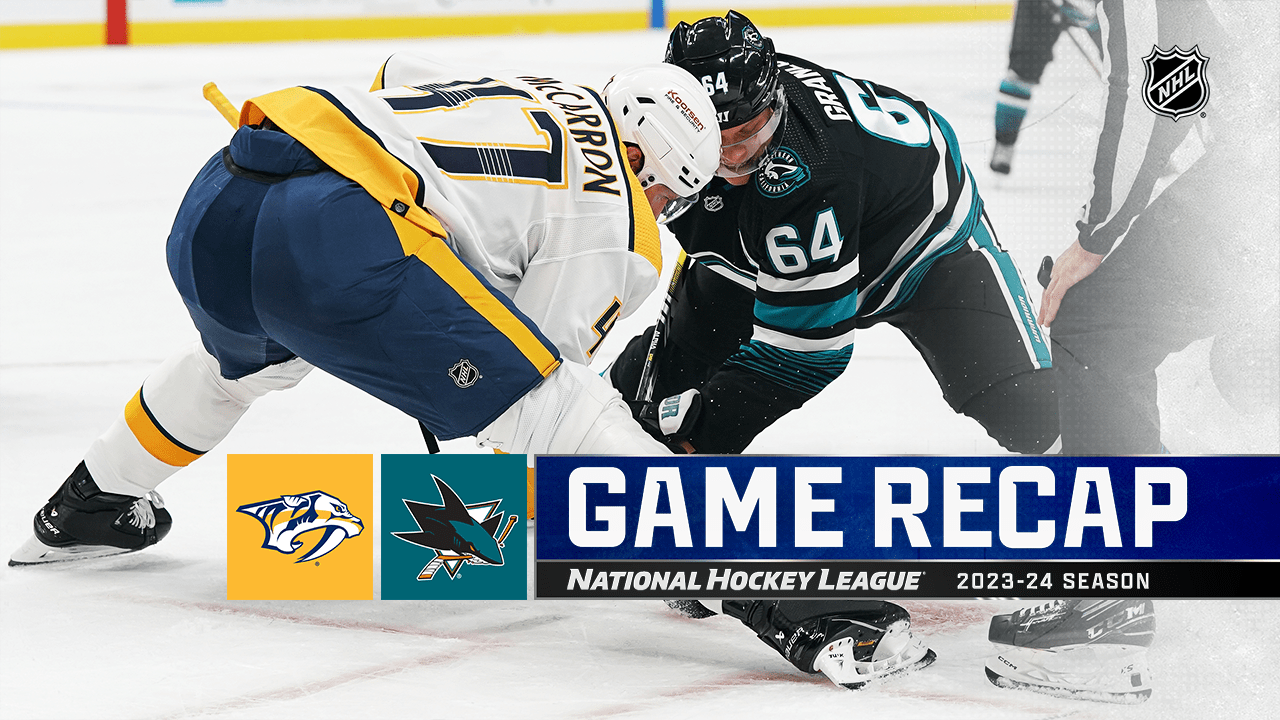 Sherwood scores twice for Predators in win against Sharks | NHL.com