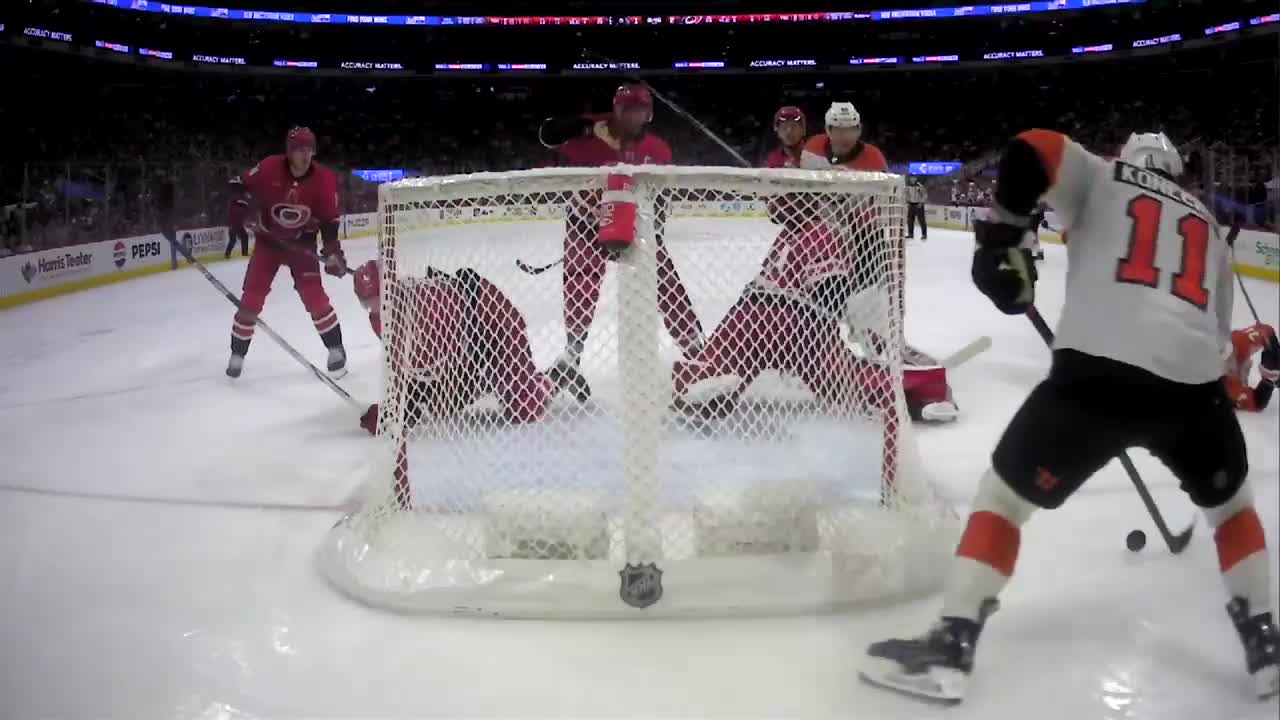 PHI@CAR: Konecny scores goal against Frederik Andersen | NHL.com