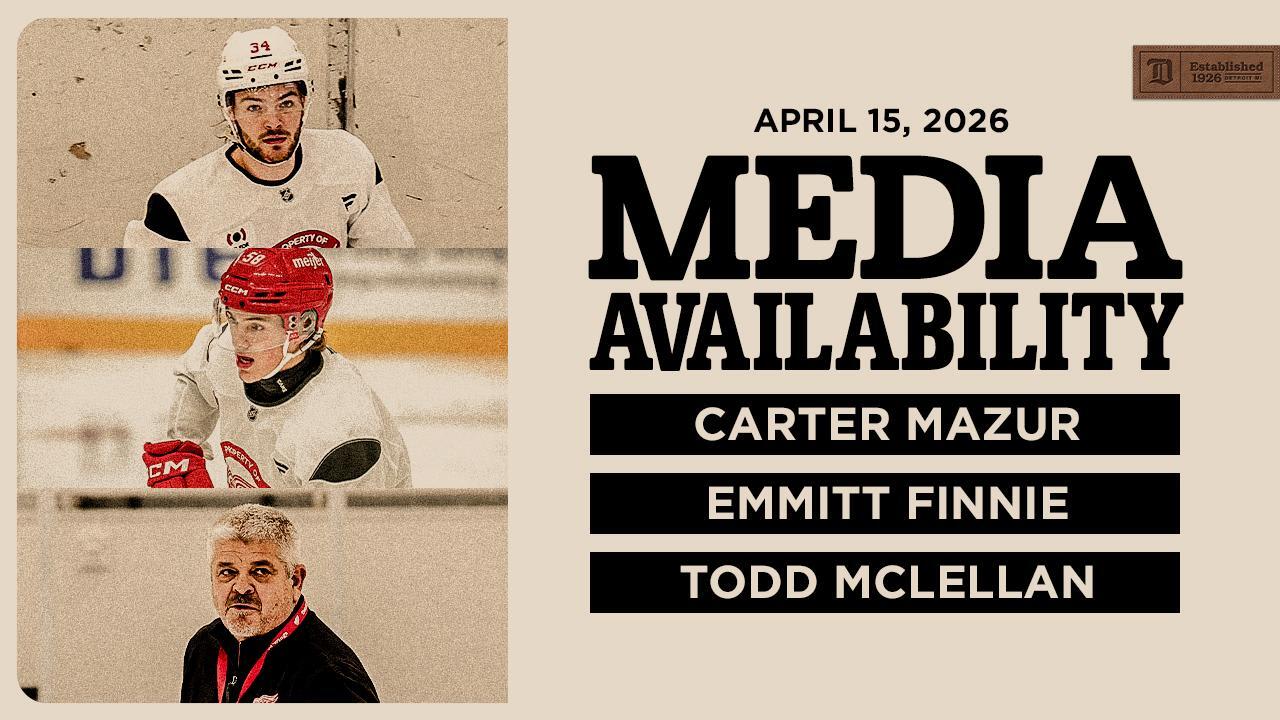 Carter Mazur, Emmitt Finnie, Todd McLellan Morning Skate | Detroit Red ...