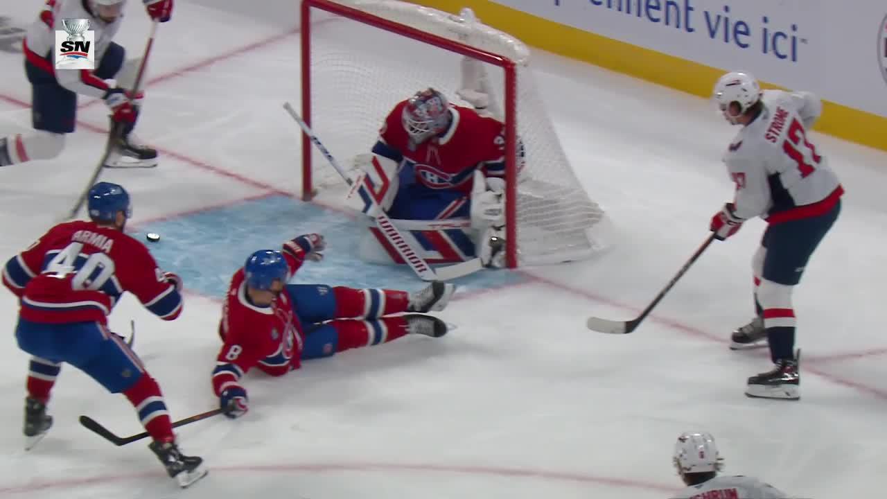 WSH@MTL: Montembeault with a great save against Tom Wilson | Montréal Canadiens