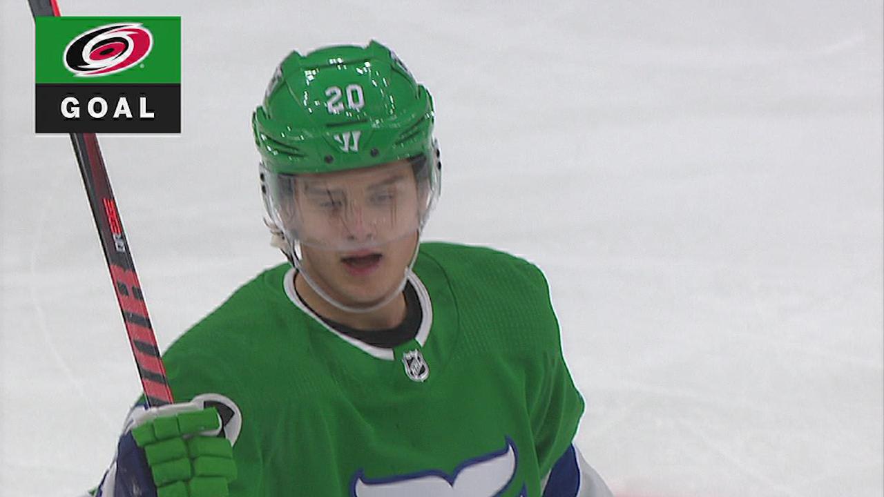 Aho scores with his skate | Carolina Hurricanes