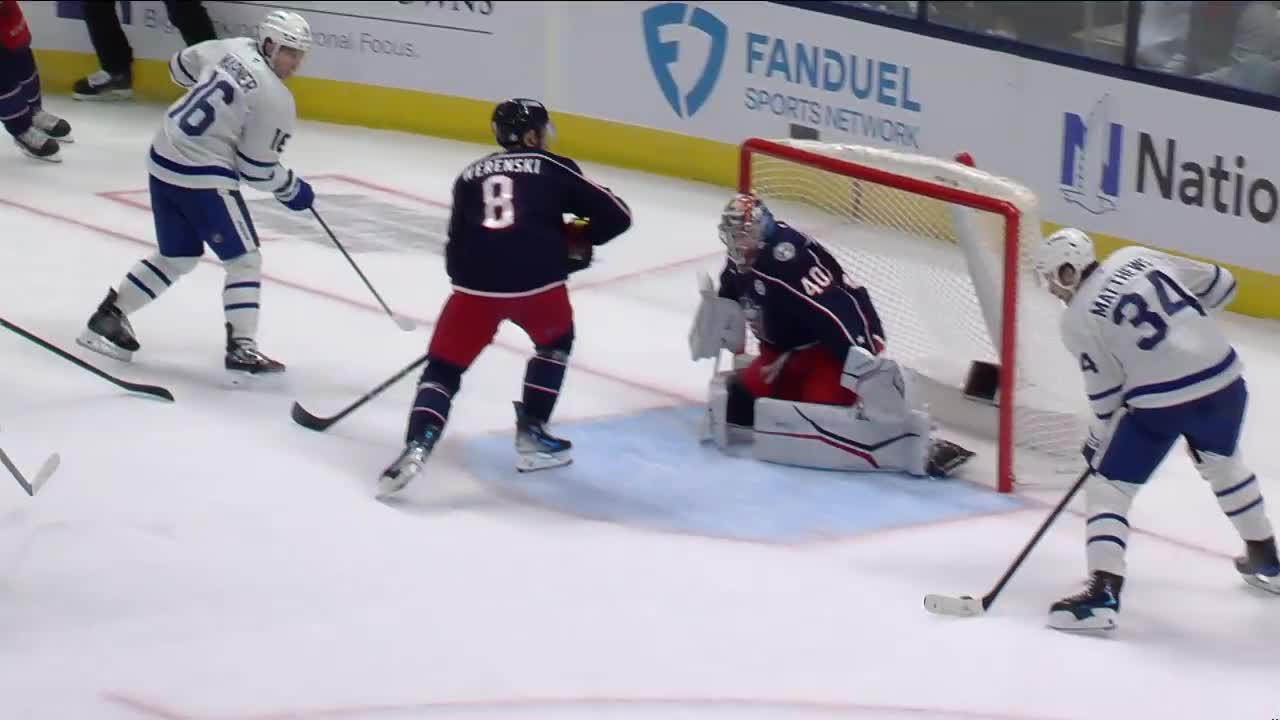 TOR@CBJ: Tarasov with a great save against Auston Matthews | Columbus ...