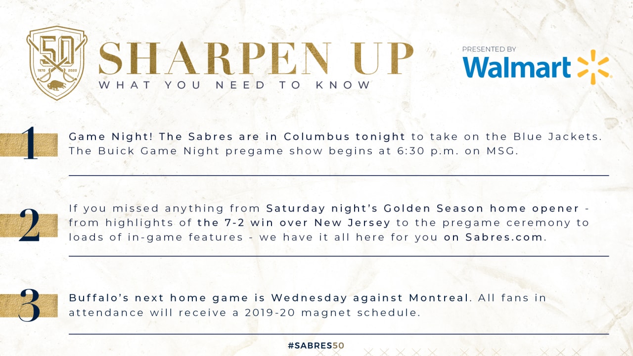 Sharpen Up: All the Sabres news you need to know on October 7, 2019 ...
