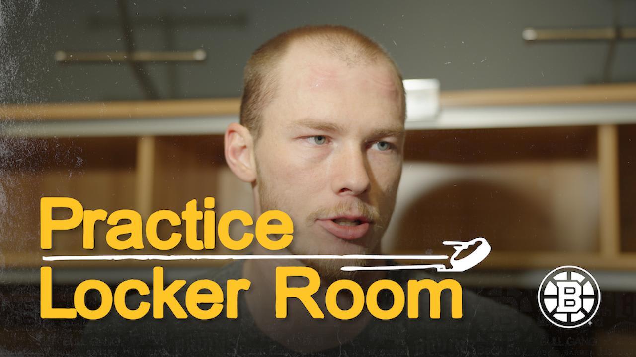 Locker Room Raw: Morgan Geekie and Jonathan Aspirot | Boston Bruins