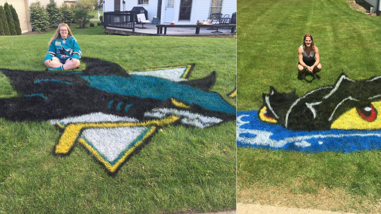 Sharks, Monsters logos spray painted in Ohio yard | NHL.com