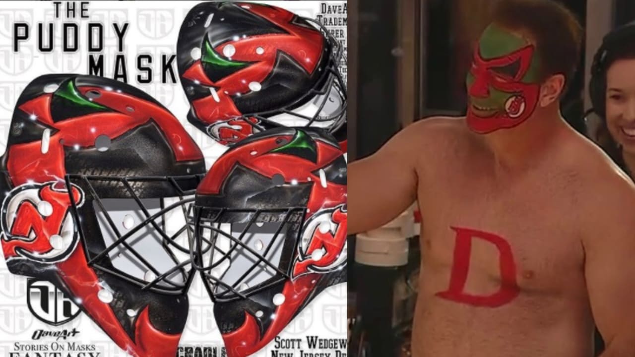Wedgewood's new Devils mask has Puddy's face-paint pattern | NHL.com