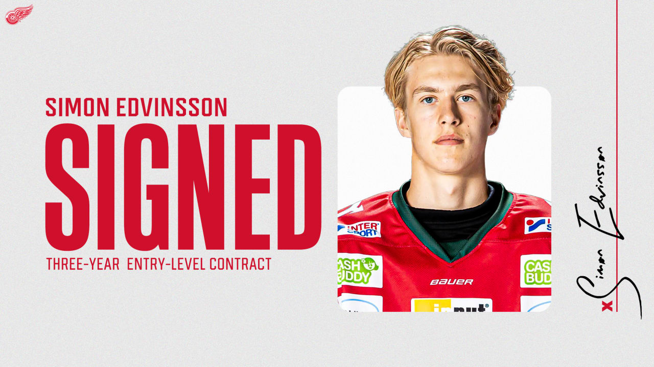 Red Wings sign defenseman Simon Edvinsson to entry-level contract ...