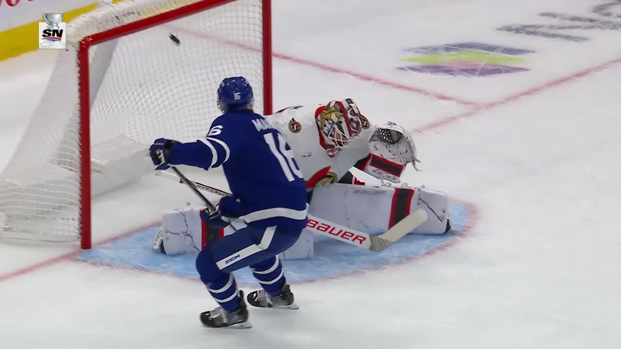 OTT@TOR: Marner scores goal against Linus Ullmark | Toronto Maple Leafs