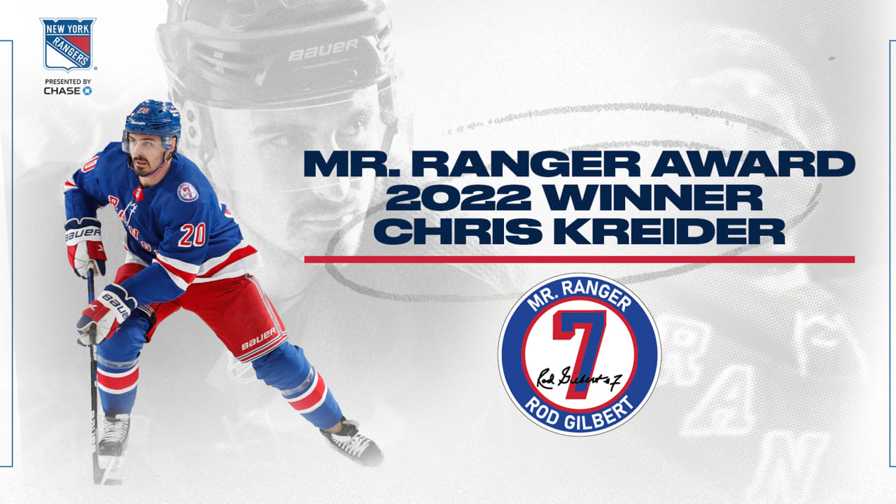 Chris Kreider Honored with First Annual Rod Gilbert "Mr. Ranger" Award ...
