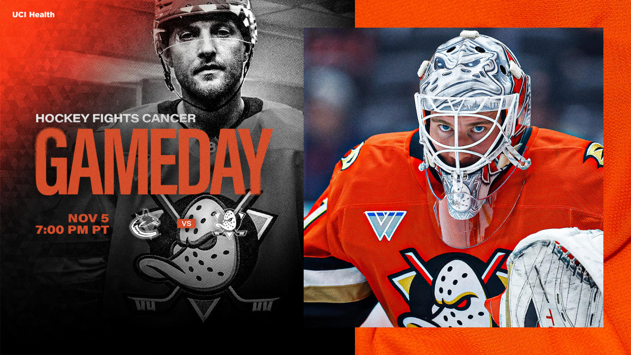 Preview: Ducks Host Canucks on Hockey Fights Cancer Night at Honda ...