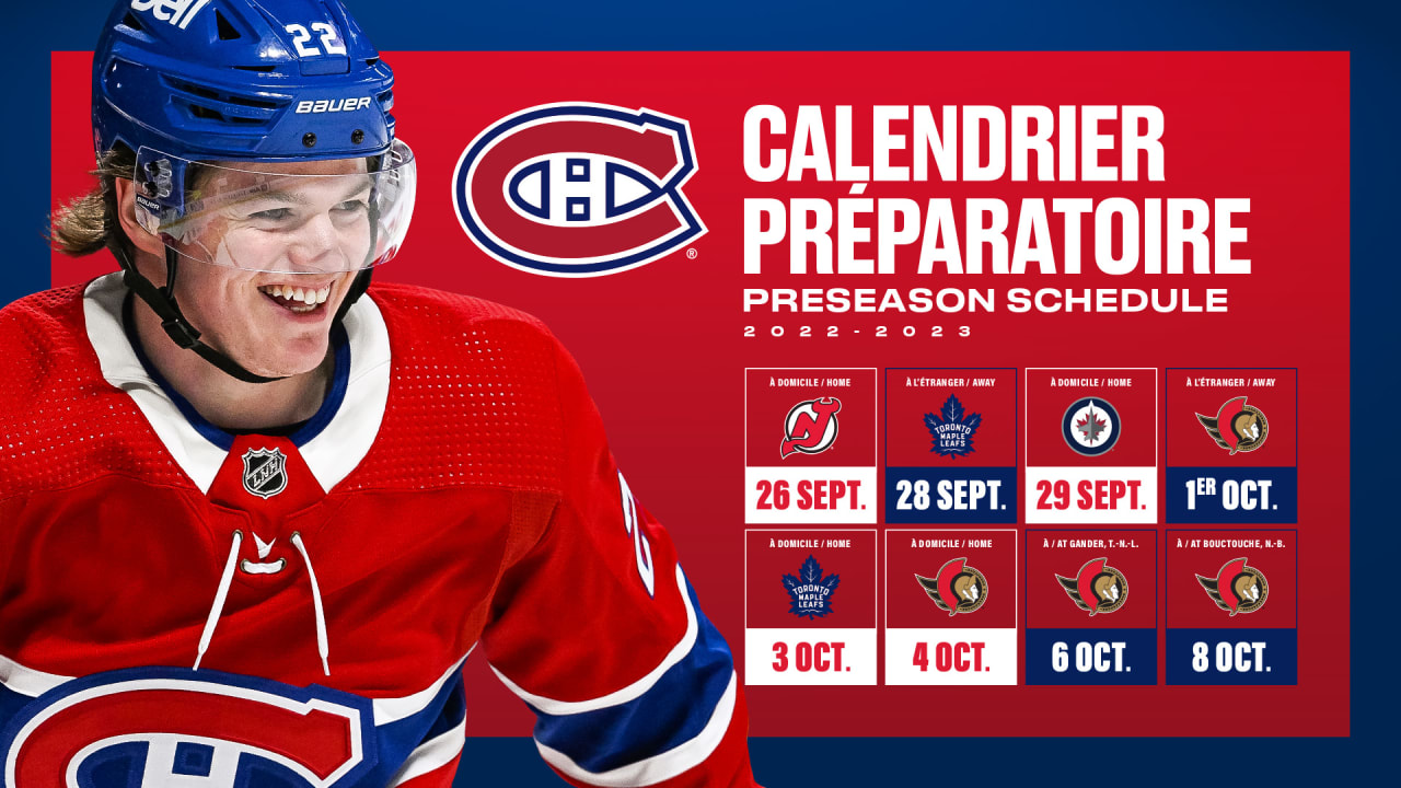 Le calendrier préparatoire des Canadiens est dévoilé | Canadiens de ...