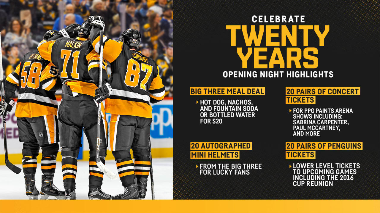 Penguins to Celebrate the 20th Season of Sidney Crosby, Evgeni Malkin and Kris Letang During the ...