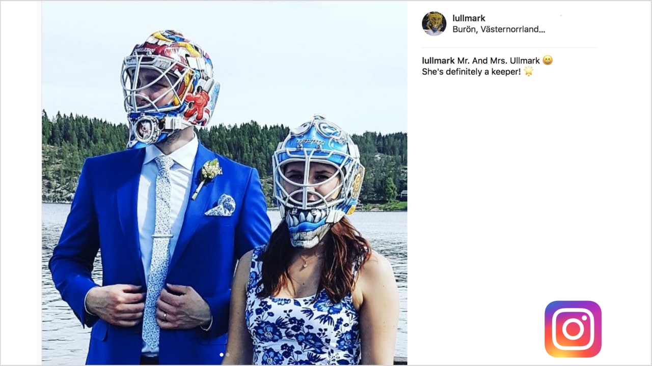 Linus Ullmark, new wife rock masks after wedding ceremony in Sweden ...