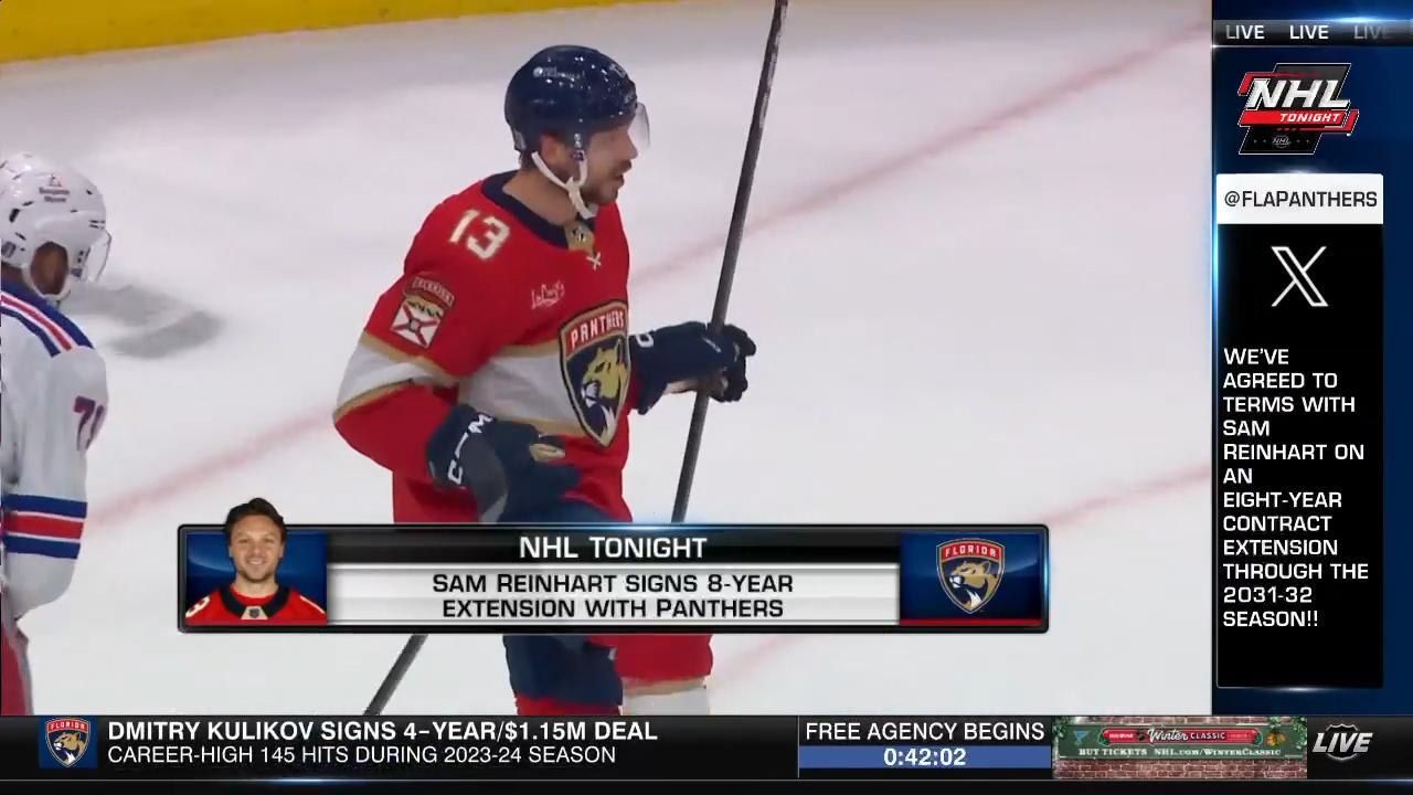 NHL Tonight on Reinhart extension | NHL.com