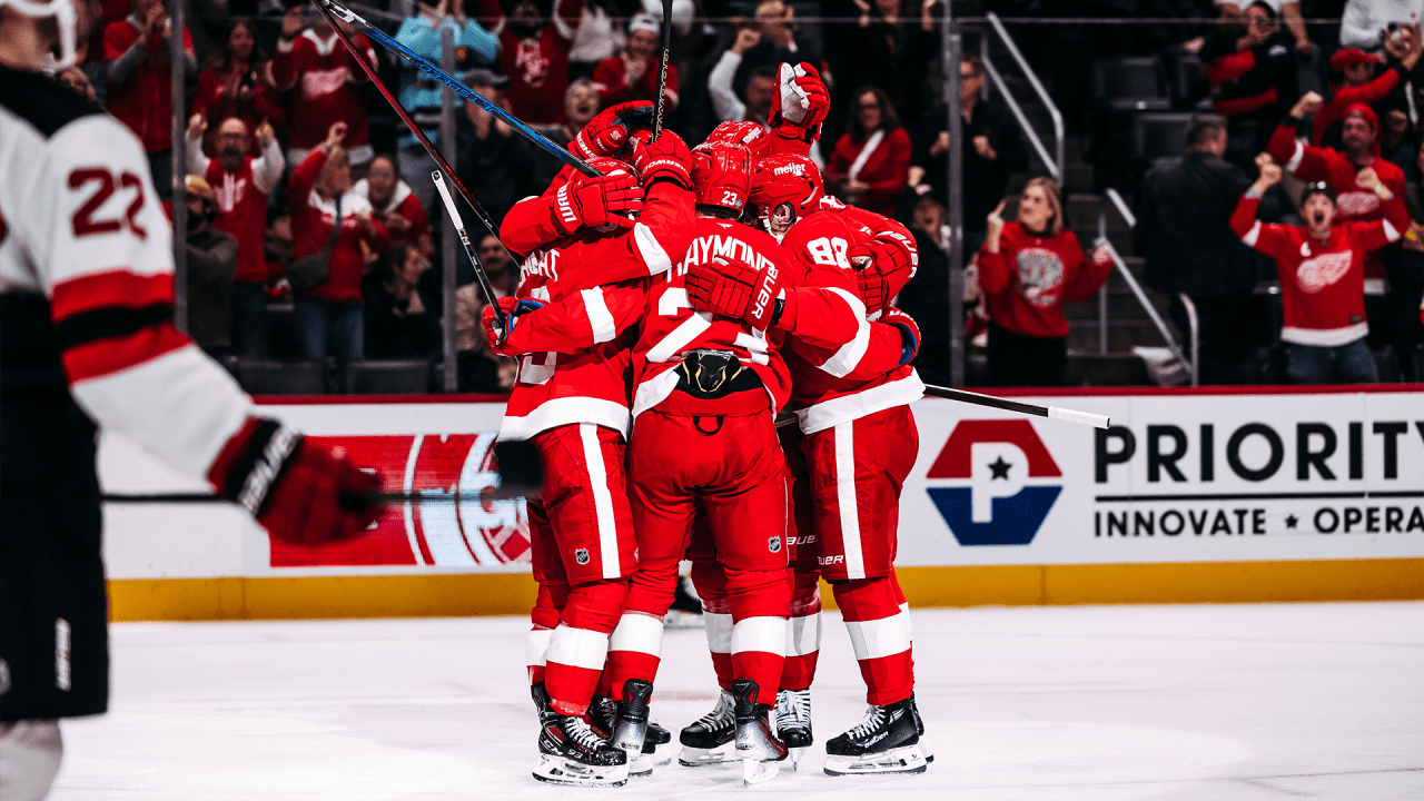RECAP: Red Wings ‘stuck together and didn’t quit’ to beat Devils, 5-3 ...