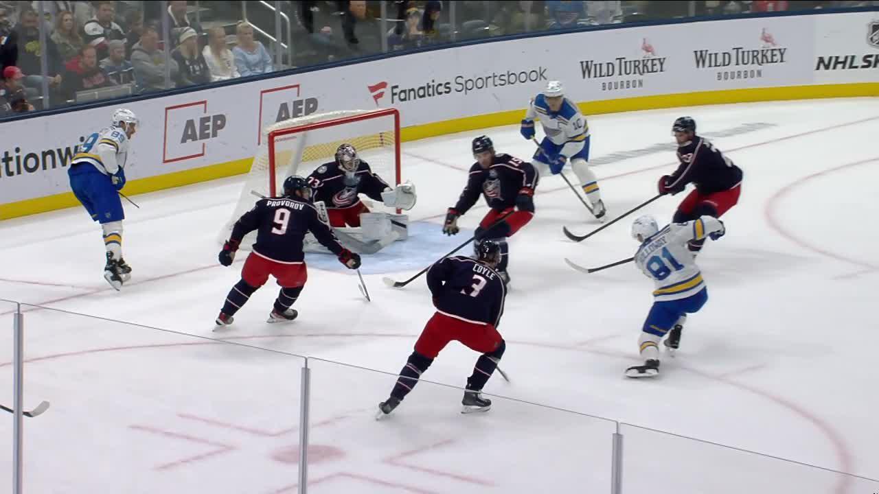 STL@CBJ: Greaves with a great save against Dylan Holloway | Columbus ...
