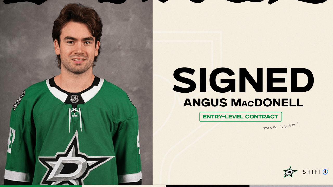 Dallas Stars sign forward Angus MacDonell to entry-level contract ...