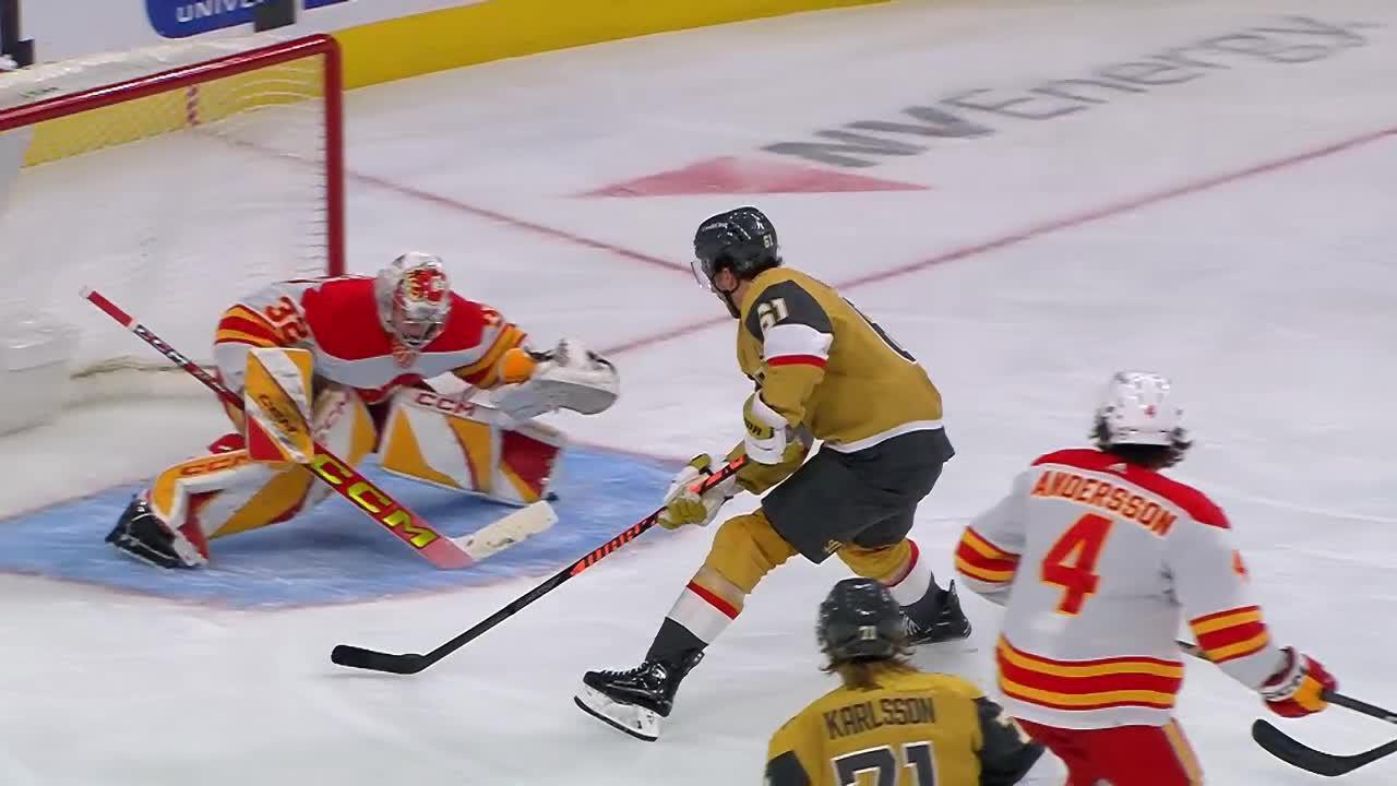 CGY@VGK: Stone scores goal against Dustin Wolf | Vegas Golden Knights