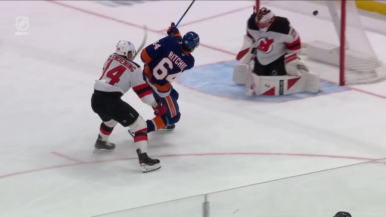 NJD@NYI: Ritchie scores goal against Jacob Markstrom | New York Islanders