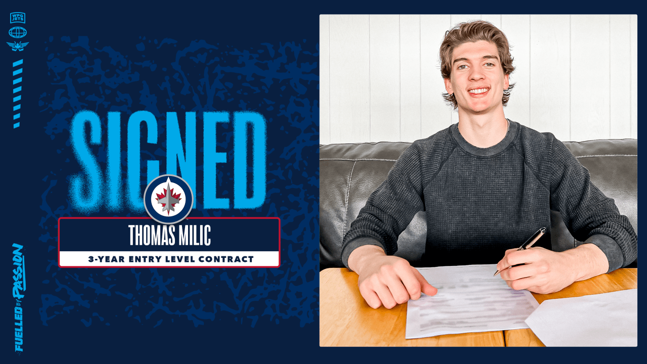 Jets sign goaltender Thomas Milic to three-year, entry-level contract ...