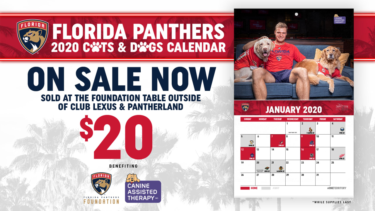 Florida Panthers Foundation 'Cats & Dogs' Calendar Now On Sale ...