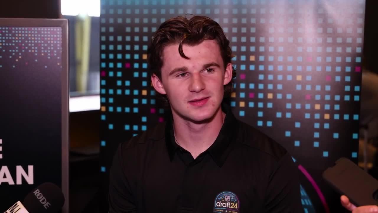 Cole Eiserman at Draft Media Day | New Jersey Devils