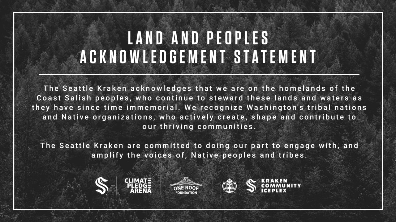 Supporting 'Land and Peoples' | Seattle Kraken