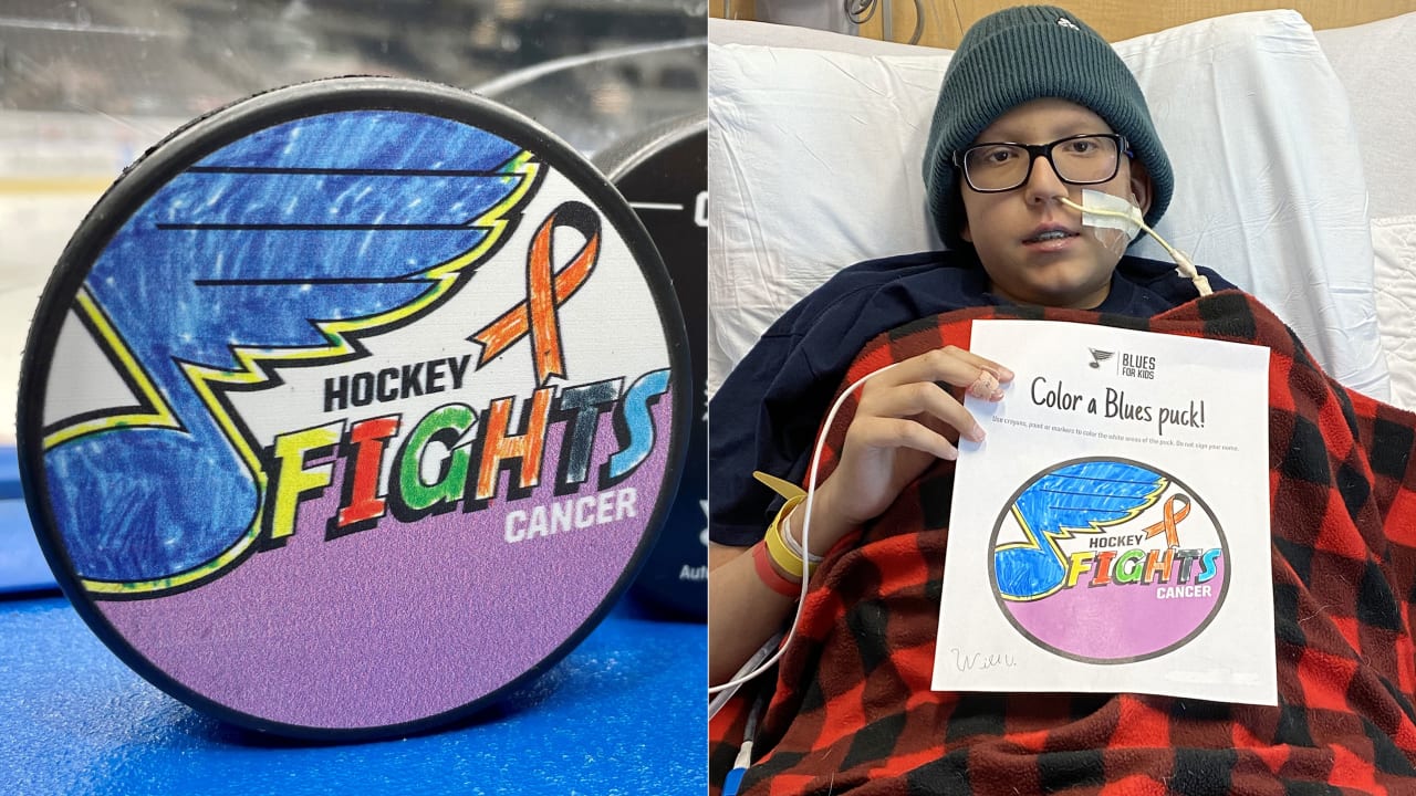 15-year-old Blues fan illustrates Hockey Fights Cancer puck | St. Louis ...
