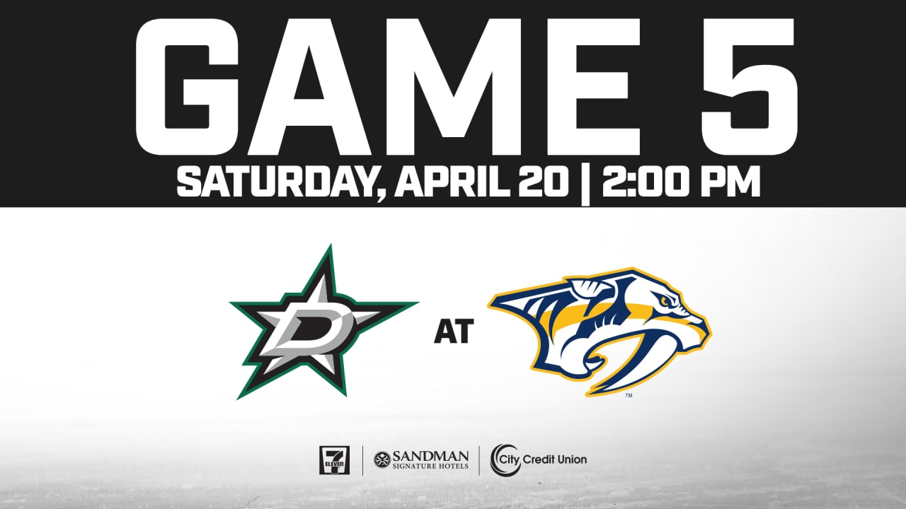 Game 5 between Stars and Predators scheduled to start at 2 p.m. CT ...