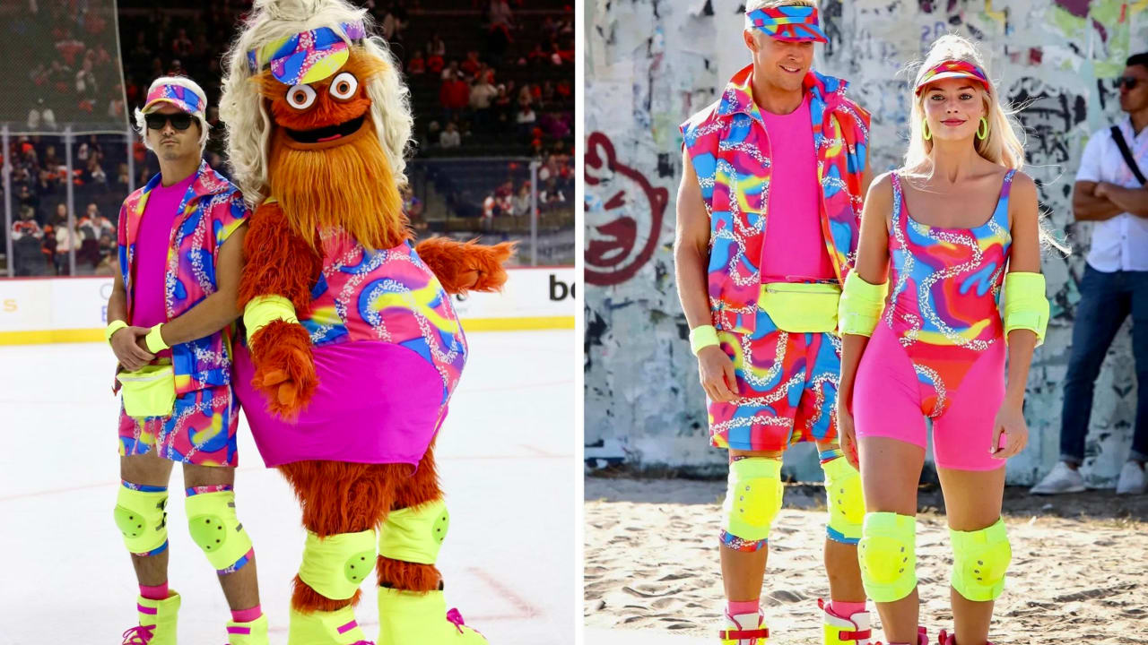 Gritty channels Margot Robbie's 'Barbie' character for Halloween | NHL.com