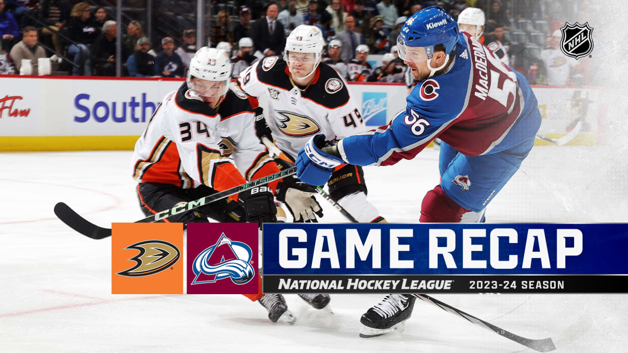 MacKinnon has 3 points, Avalanche hold off Ducks to end 3-game skid ...