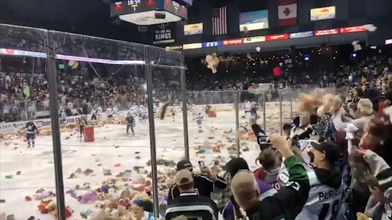 Ontario Reign's Teddy Bear Toss | Los Angeles Kings