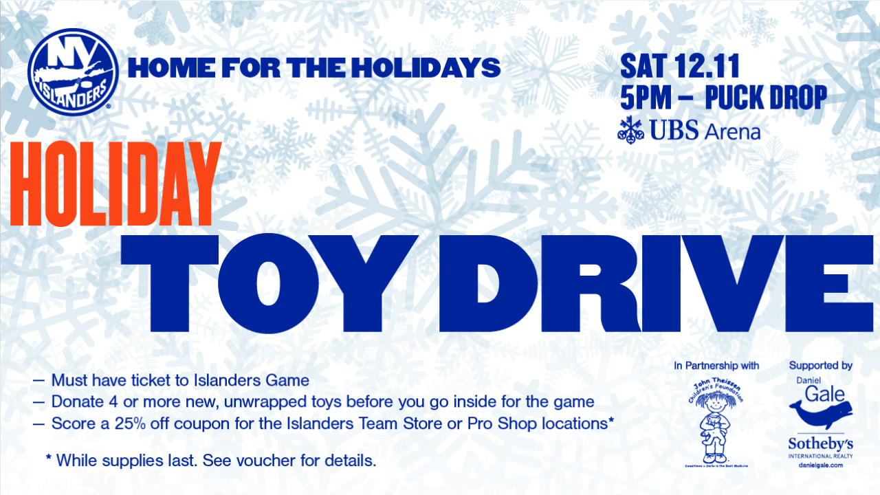 Islanders Hosting Holiday Toy Drive on Dec. 11 at UBS Arena | New York ...