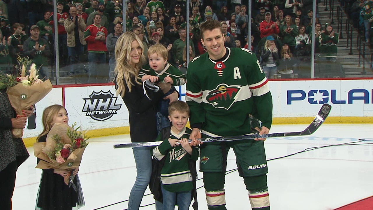 Parise 1000 NHL games Celebration | Minnesota Wild