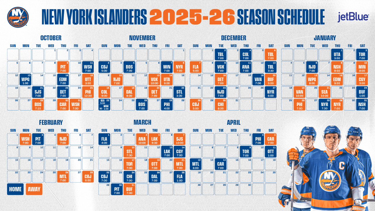 Islanders Announce 2025-26 Regular Season Schedule | New York Islanders