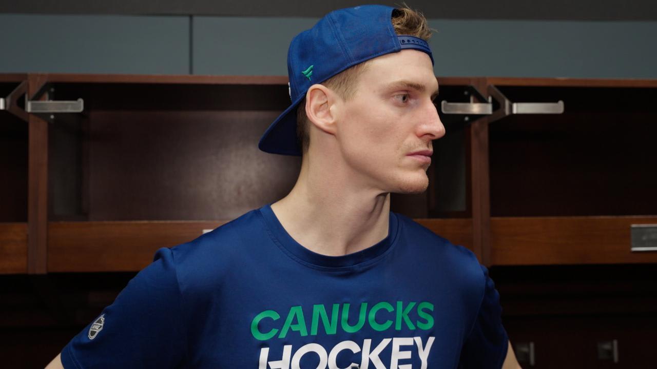 POSTGAME | Myers at Red Wings | Vancouver Canucks