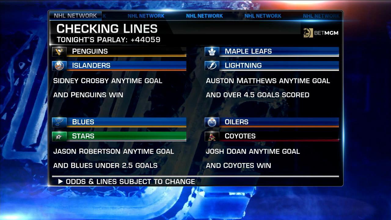 BetMGM: Checking Lines | NHL.com