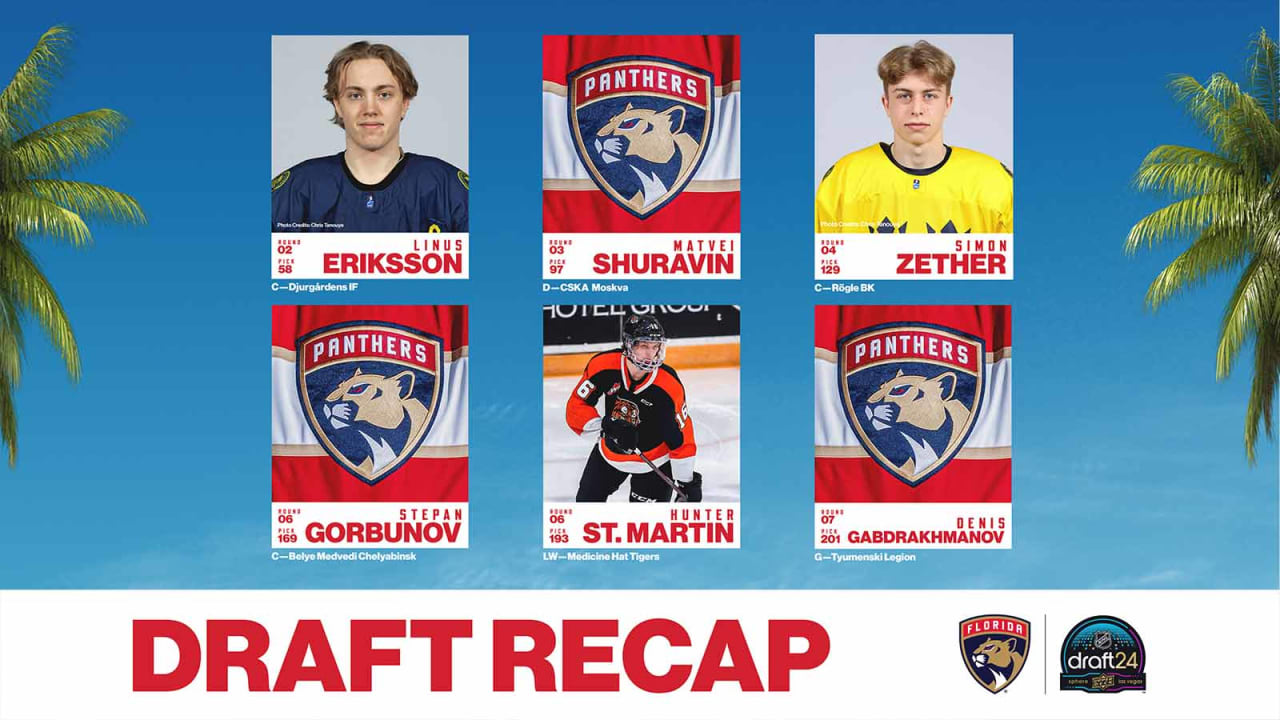 Panthers ‘very, very happy’ with six picks at 2024 NHL Draft | Florida ...